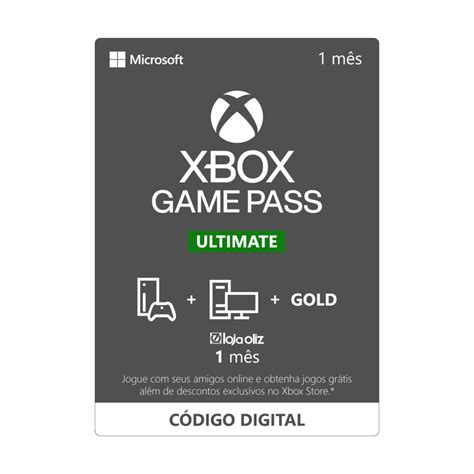 T Card Xbox Game Pass Ultimate 1 Mês Código Digital Loja Oliz