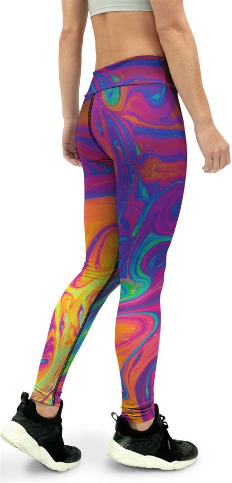 Patterned Yoga Pants Women Colorful High Waisted Leggings For Workout