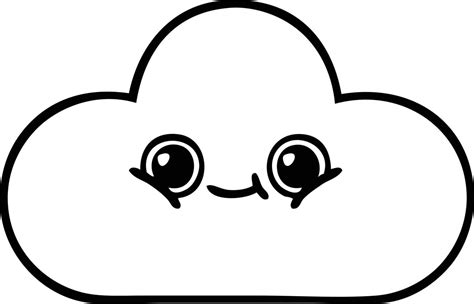 Line Drawing Cartoon Snow Cloud 11730977 Vector Art At Vecteezy