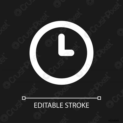 Clock Pixel Perfect White Linear Ui Icon For Dark Theme Stock Vector 5268393 Crushpixel