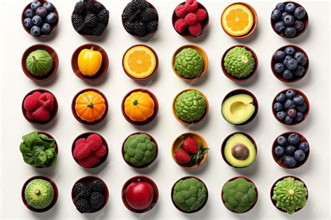 Premium Photo Vibrant Panel With Whole And Sliced Vegetables Berries