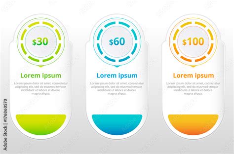 Three Tariffs Ux Interface For The Site Vector Banner For Web App Pricing Table Banner