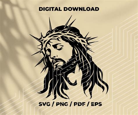Jesus Svg File Religious Christian Vector Digital Download Etsy
