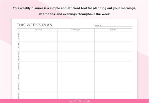 Morning Afternoon And Evening Planner Daily Routine Planner Weekly