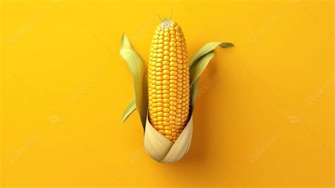 Minimalist Bright Corn Design In 3d Rendering Powerpoint Background For