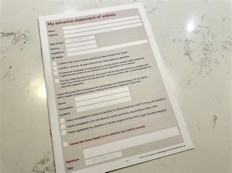 Advance Statement Of Wishes Digital Download Forget Me Not Products