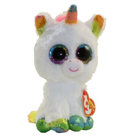 Ty Beanie Boos Pixy The Unicorn Rainbow Glitter Eyes Rainbow Horn