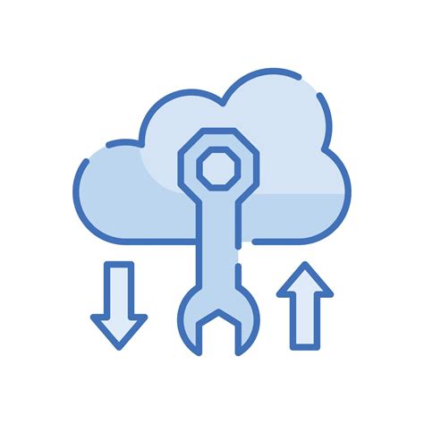 Cloud Engineering Vector Blue Icon Cloud Computing Symbol Eps 10 File