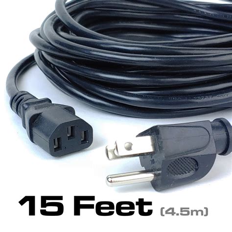 15 Foot Long Ac Power Cord For Pedalboard Power Supplies And Multi Effec