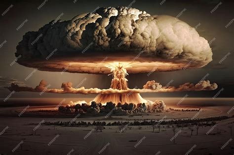 Images à Grande Vitesse De Lexplosion Dune Bombe Nucléaire Avec Onde De Choc Et Nuage De