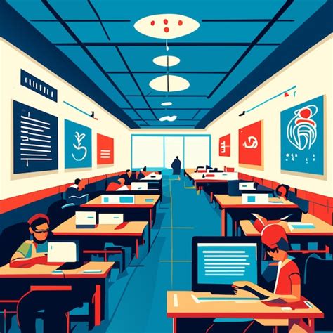 A Classroom With Accessible Technology Vector Illustration Flat 2 Premium Ai Generated Vector
