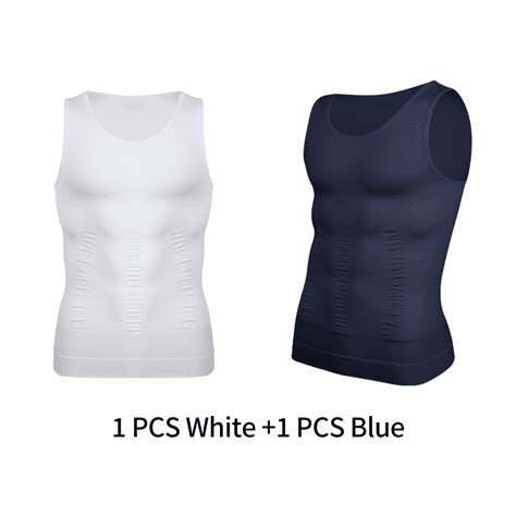 Mens Slimming Body Shaper Vest Shirt Abs Abdomen Slim Gym Workout Tummy