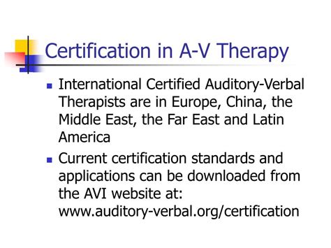 Certified Auditory Verbal Therapist Bpjn