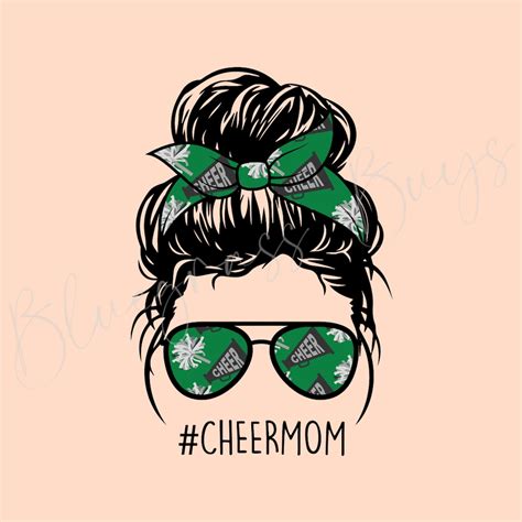 Messy Bun Mom Life Png Cheer Mom Png Cheerleading Clipart Cheer Mom