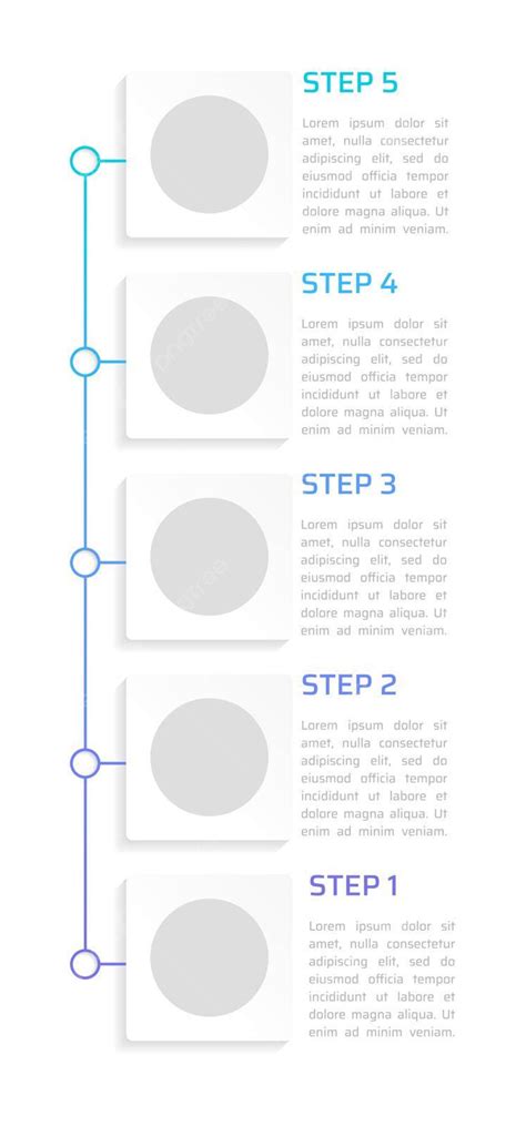 Infographic Chart Template Square Options With Vertical Empty Circles