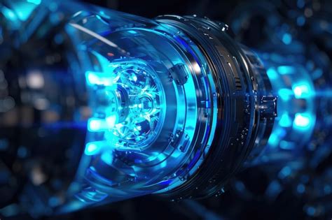 Advanced Ion Propulsion Engine With Glowing Blue Thruster Futuristic