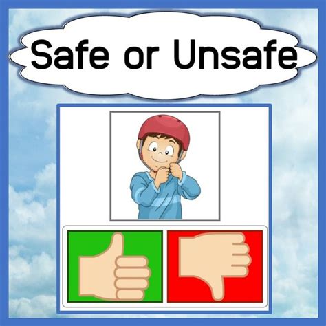 Safe And Unsafe Behavior Identification And Discussion Cards Safe Vs