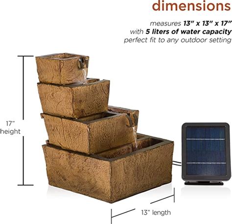 Tiered Rustic Solar Fountain Archive