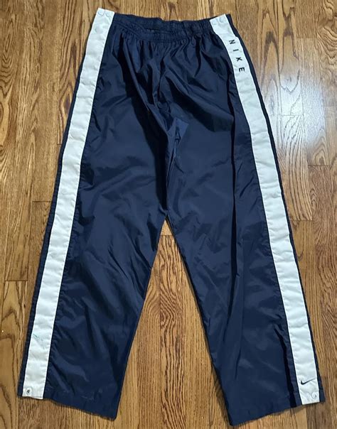Vintage Nike Spell Out Navy White Break Away Pants Size L — Rootsbk