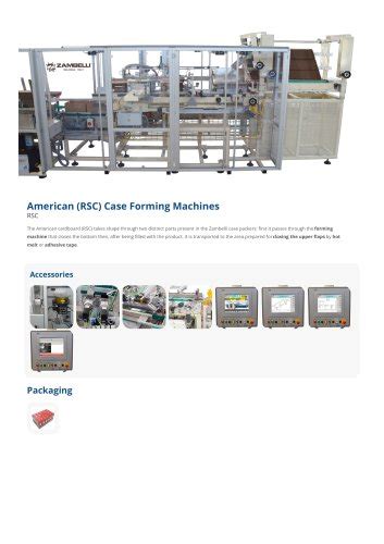 American Rsc Case Forming Machines Zambelli Srl Pdf Catalogs