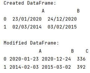 Add Column With Number Of Days Between Dates In DataFrame Pandas