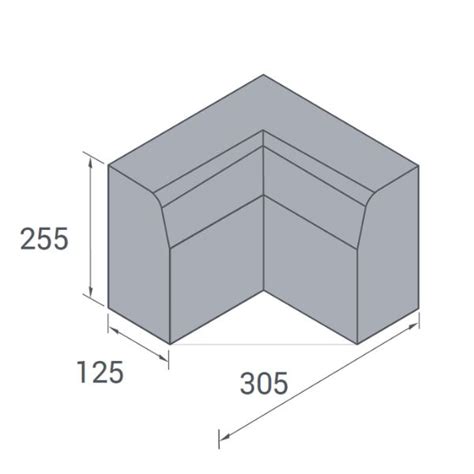 C L Jones Marshalls 125 X 255mm Hb Int Angle Kerb