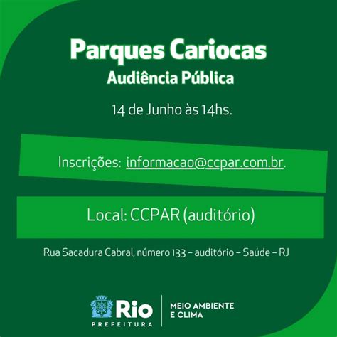 Smac E Ccpar Realizam 1ª Audiência Pública Sobre O Programa Parques