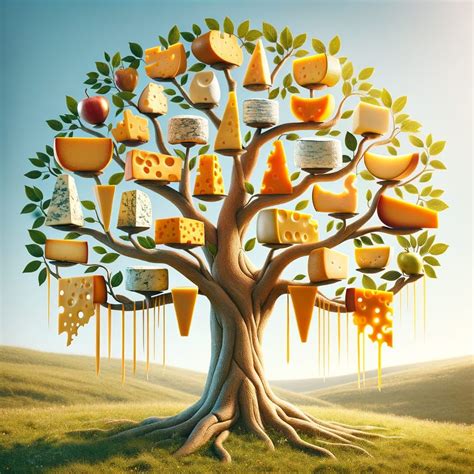 Cheese Tree A Tree Of Fine Cheeses In A Serene Meadow