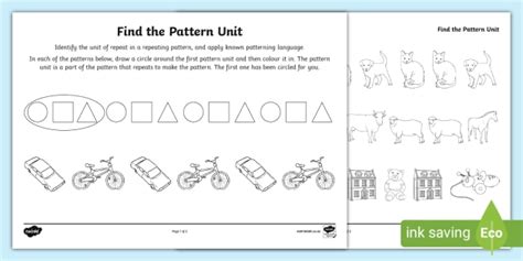 Complete The Patterns 1 Worksheet Worksheets Library