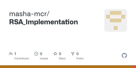 Github Masha Mcrrsaimplementation