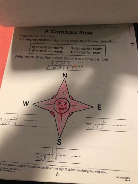 Compass Worksheet For First Grade Projects