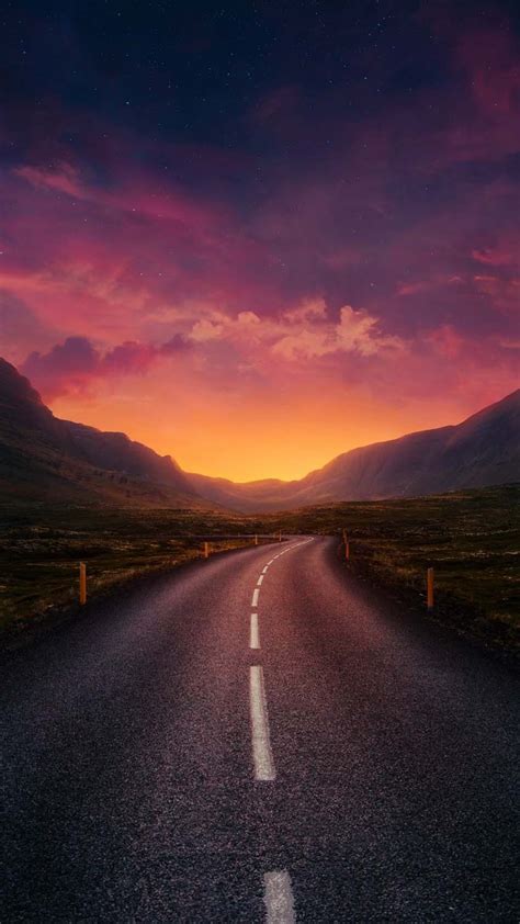 Sunrise Road Iphone Wallpaper Landscape Photography Nature Beautiful Nature Wallpaper