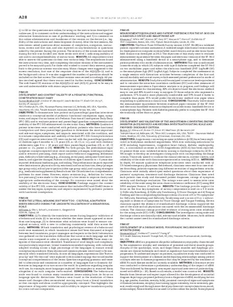 Pdf Development And Content Validity Of A Pediatric Functional