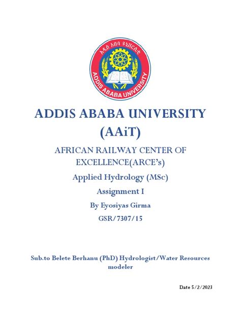 Analytical Exercise Solutions Pdf Pdf Discharge Hydrology