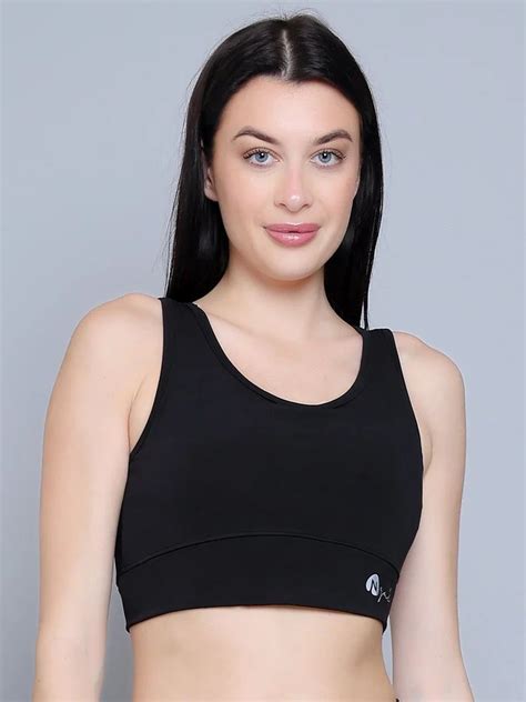 Plain Non Padded N Gal Dry Fit Solid Athletics Workout Sports Bra At