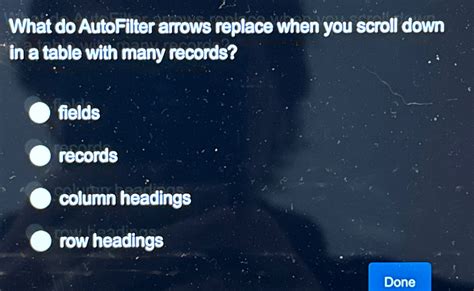 Solved What Do Autofilter Arrows Replace When You Scroll