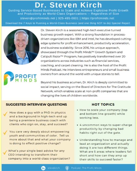 Nancy Juetten On Linkedin Steven Kirch Has Lots Of Value To Add As A