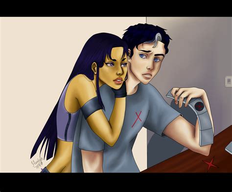 Blackfire And Red X Moment By Mariyand R On Deviantart