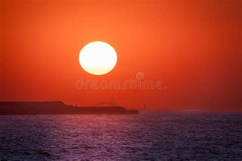Vibrant Sunset Over Tamsui Sea Taiwan Stock Image Image Of Colors Place 362255453