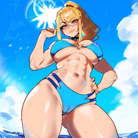 Rule 34 Ai Generated Beach Bikini Novelai Samus Aran 10531610