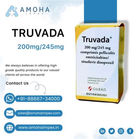 Truvada 200 Mg 245 Mg Tablet At ₹ 1800bottle Ricovir Tablet In Surat
