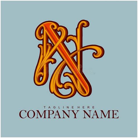 Ornate Intertwined N Initials For Company Stock Illustration