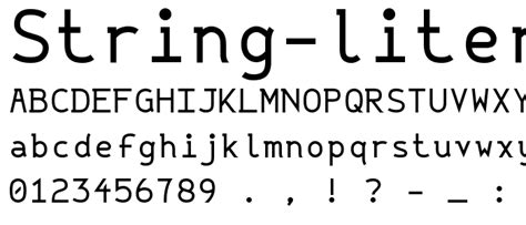 String Literal 437 Medium Font Fancy Various