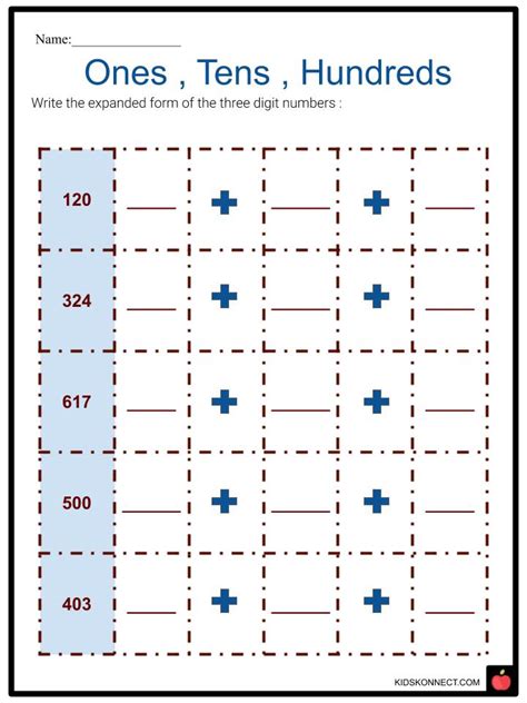 Ones Tens Hundreds Worksheets Units Place Value Worksheets