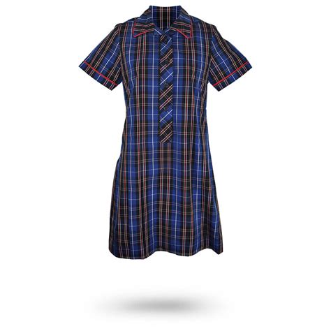 Rednavy Check Dress Jnr Heathdale Christian College School Noone