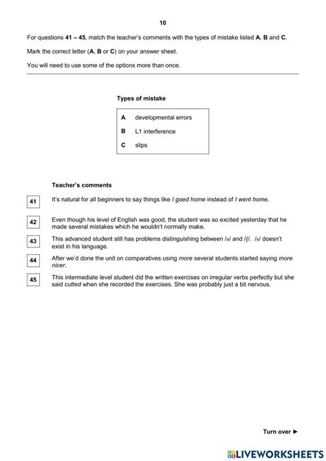 Tkt Module 1 Part2 Online Exercise For Live Worksheets