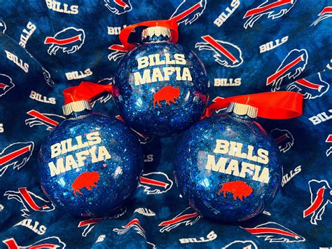 Buffalo Bills “bills Mafia” Ornament Set Of Three Etsy Ornament