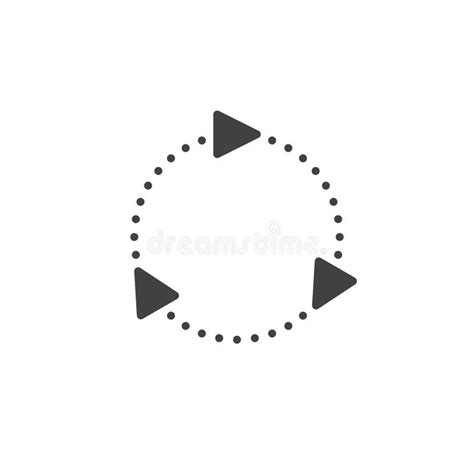 Three Arrows Cycle Vector Icon Stock Vector Illustration Of Dotted Single 136666179