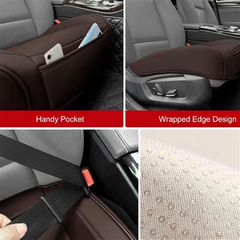 Car Seat Cushion Pu Leather Anti Slip Seat Cover With Storage Pocket