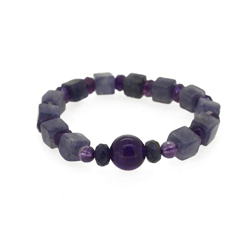 Iolite Cubes And Amethyst Gaea